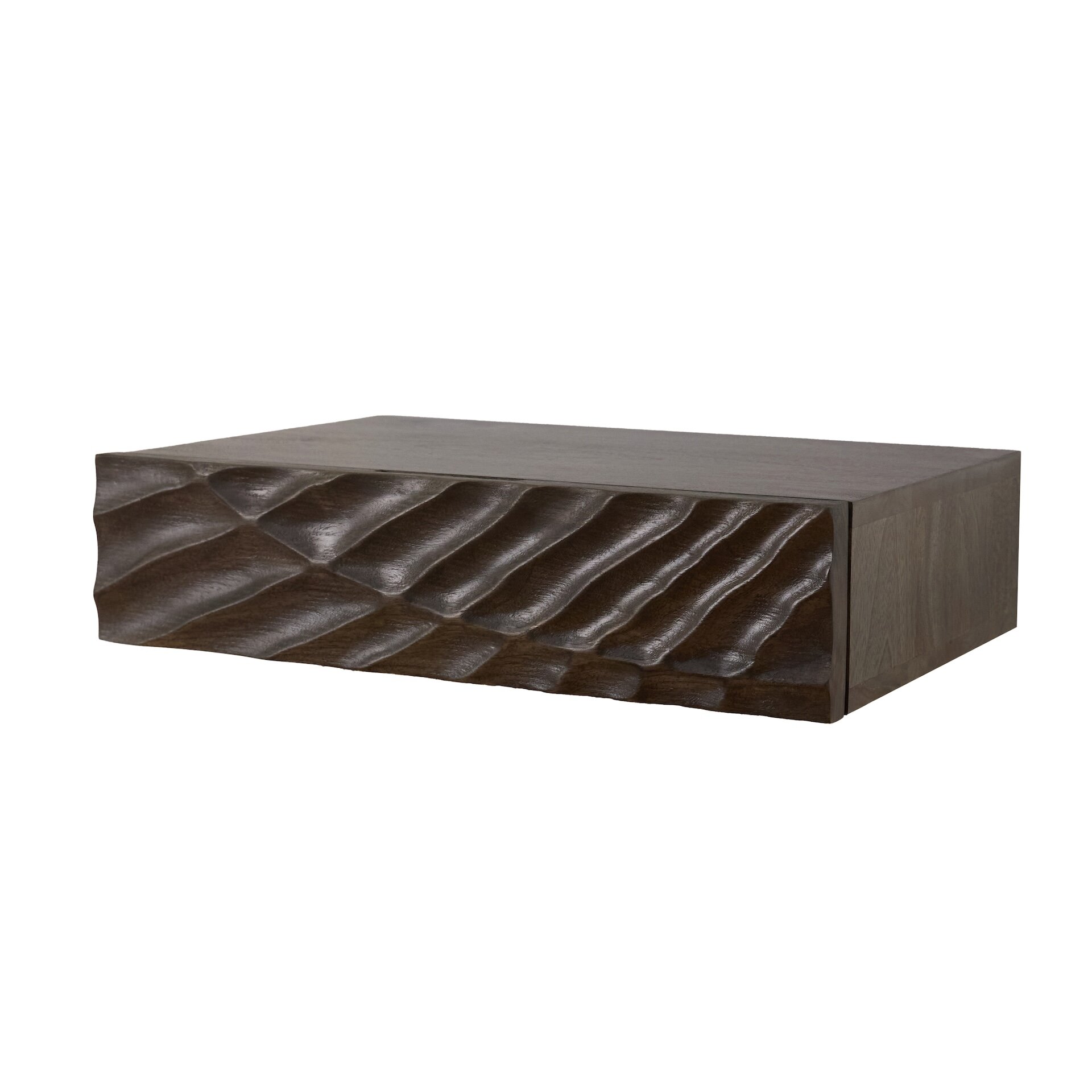 Прикроватная подвесная тумбочка из массива, лахара II Грей