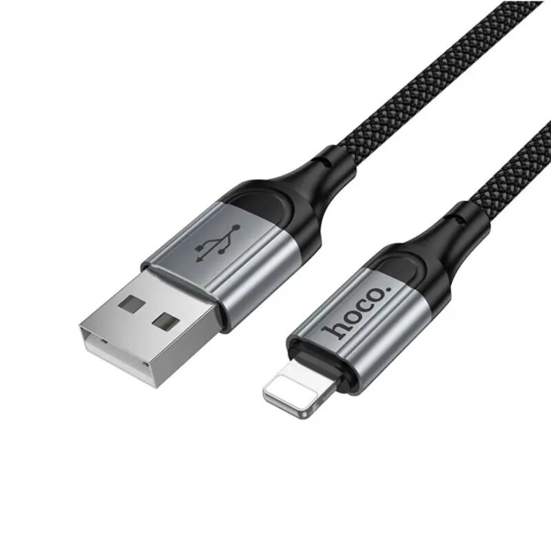Кабель USB iPhone Lightning Hoco X121 (2.4А/1.5 метра) <черный>