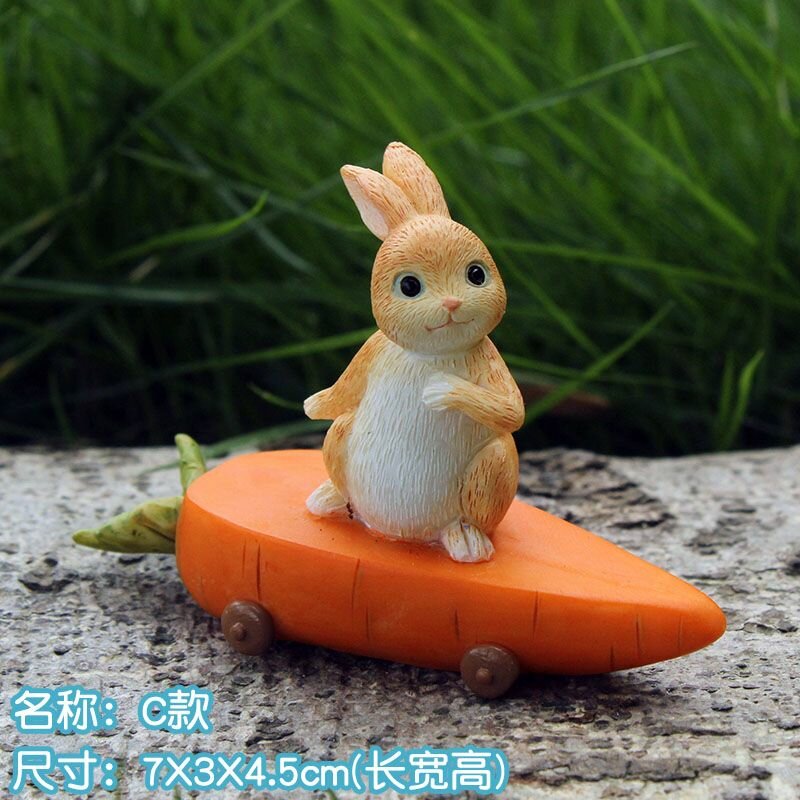 Креативные и милые фигурки моркови и кролика для украшения дома, садовых бонсай, миниатюрный подарок на день рождения, изысканные.