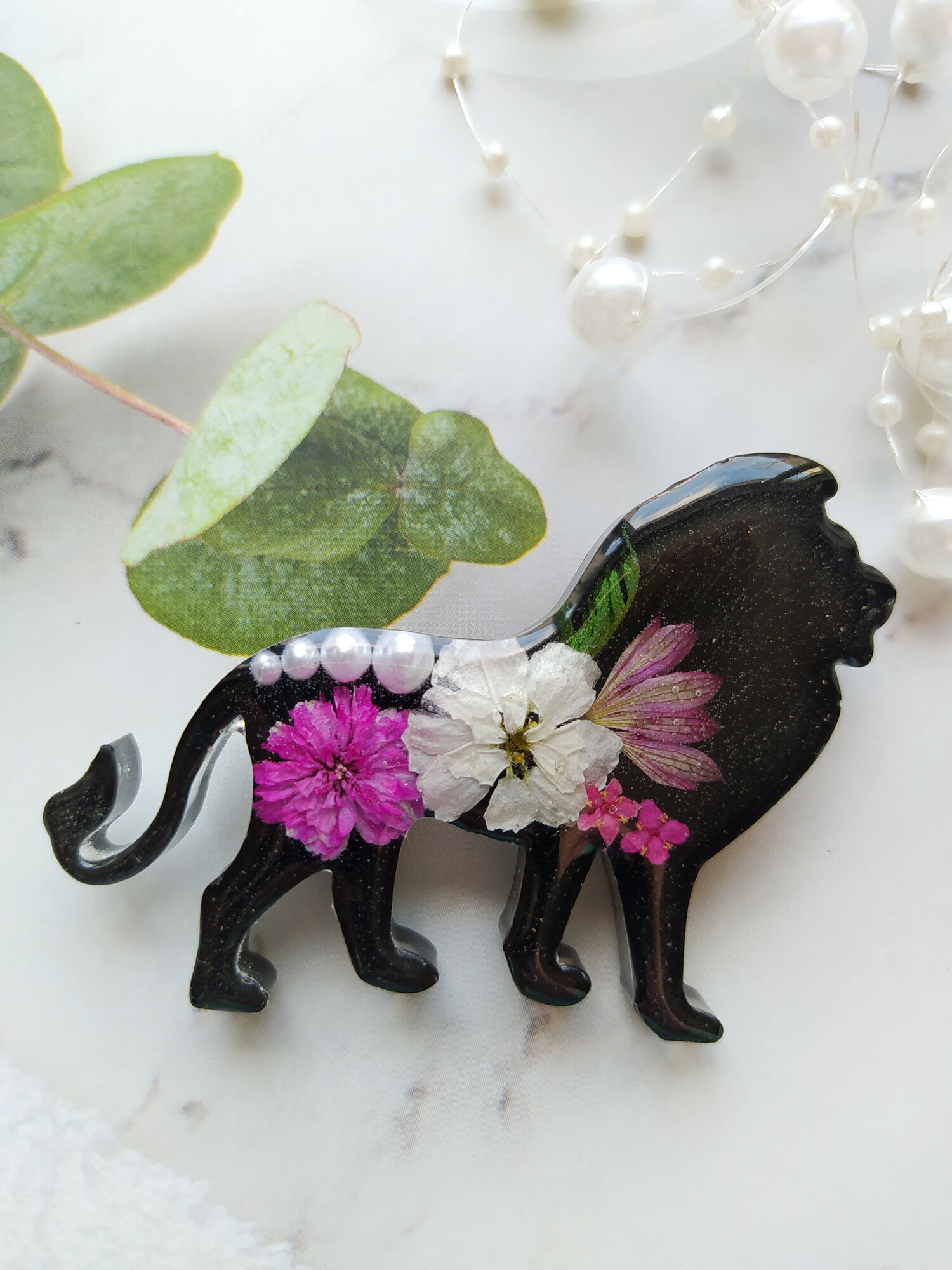 Брошь, жемчуг имитация