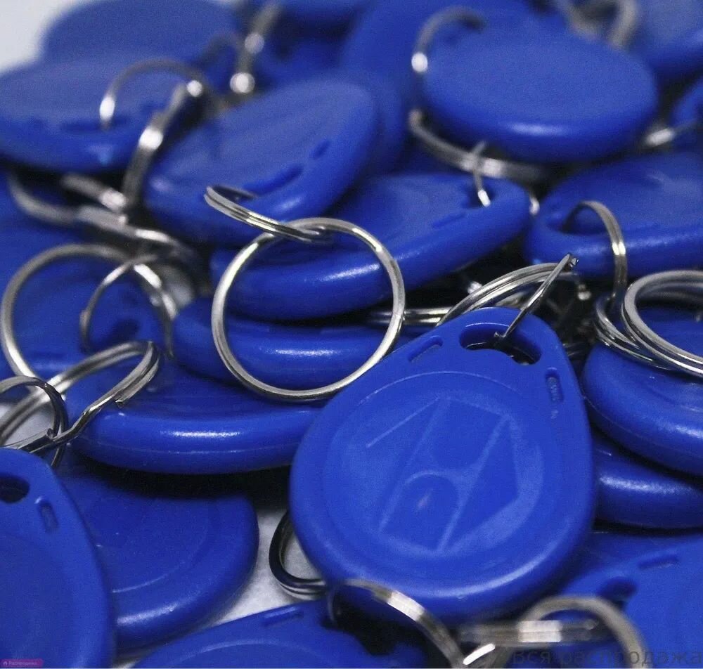 Ключ для домофона Proxy T5577 (10шт.) перезаписываемый 125 кГц. Брелок-заготовка прокси Em-marine (болванка-пустышка бесконтактная). Цвет синий