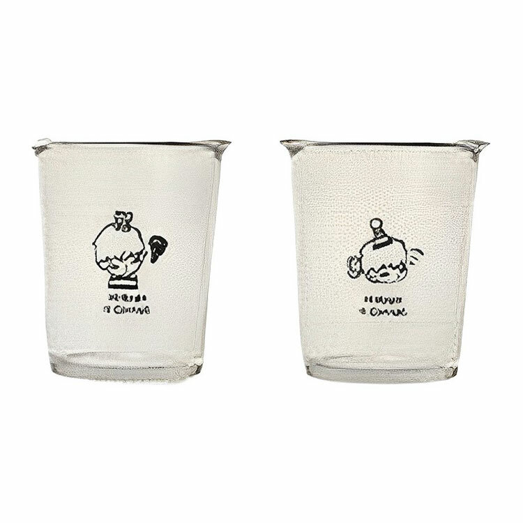 Стаканы унисекс POP MART HIRONO Glass Cup, Confirmed-Glass Cup Double Cup Set A-Think & Spring Man (Open)