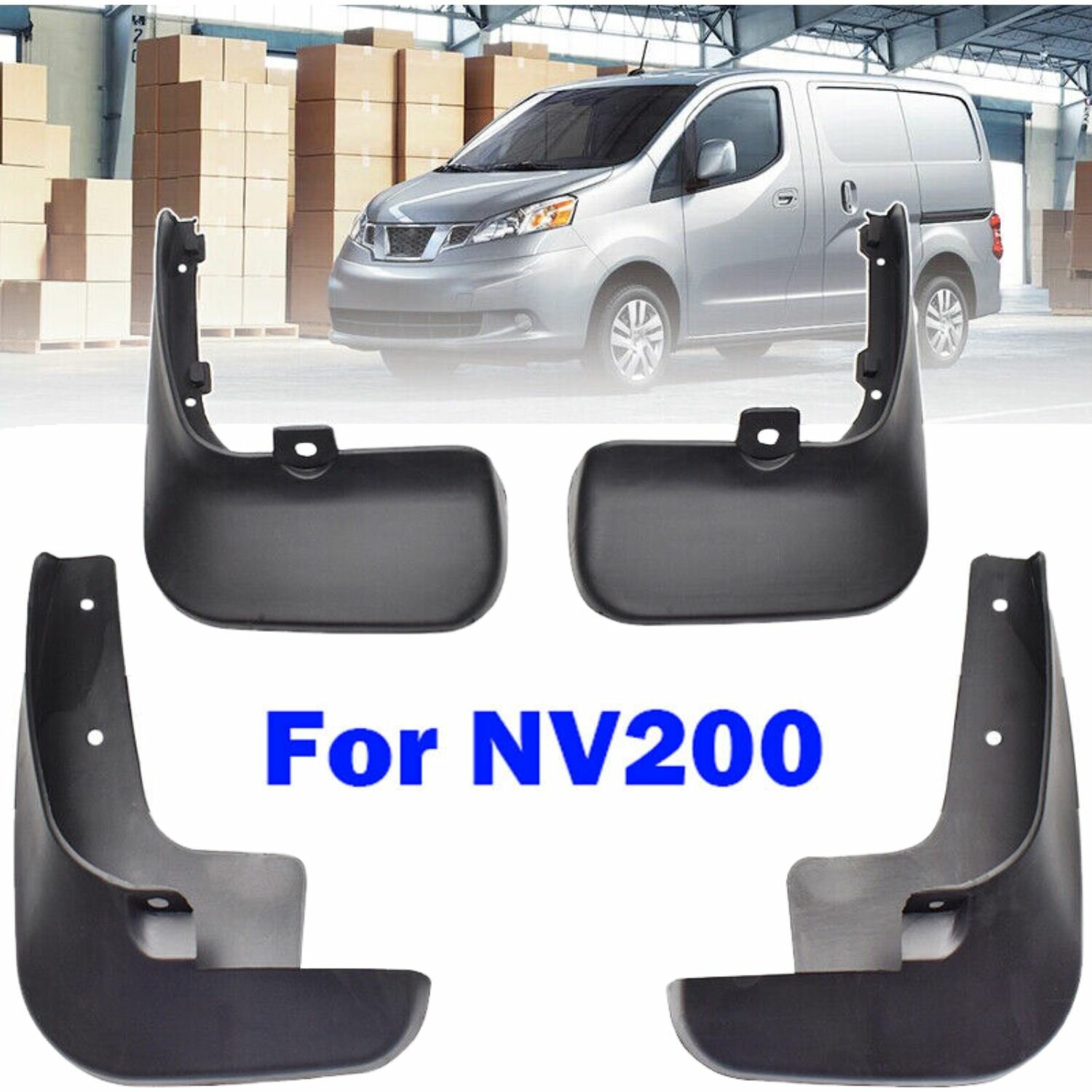 Брызговики (4 шт) для Nissan NV200 / Vanette / Evalia 2010–2019 — защита кузова и колесных арок от грязи и брызг