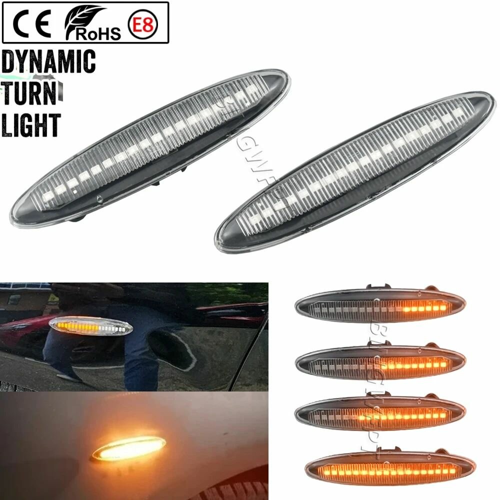 Динамические LED указатели поворота в крыло для Toyota Camry ACV40, Mark X, Crown, Highlander и Lexus IS/SC