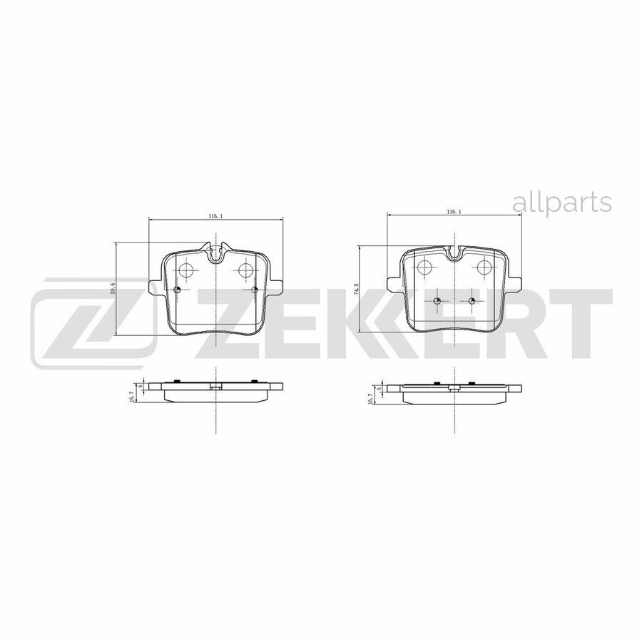 ZEKKERT BS-1502 Колодки торм. диск. задн. BMW X5 (G05) 18- X5 M (F95) 19- X6 (G06) 19- X6 M (F96) 19- X7 (G07) 2