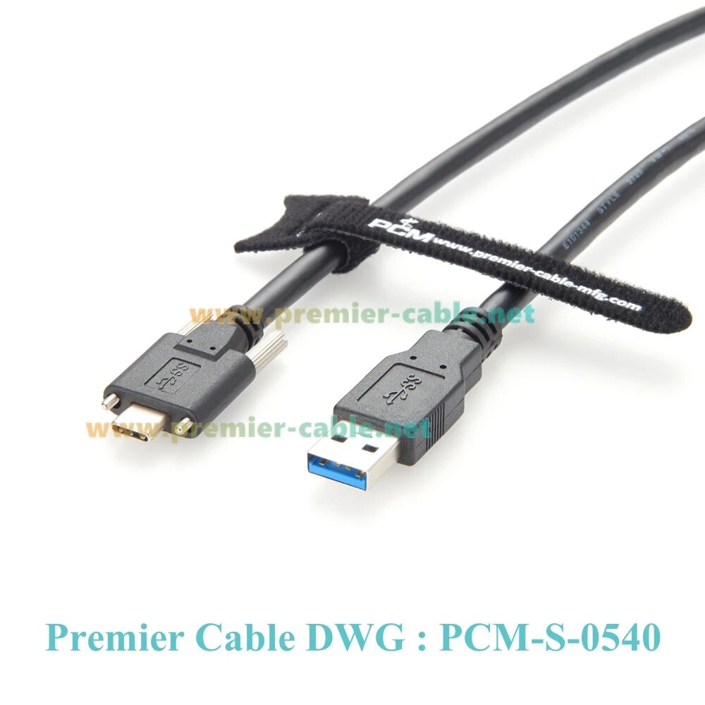 USB 3.1 C - USB 3.0 A кабель с винтовой фиксацией 5/10/16 футов 1.5M