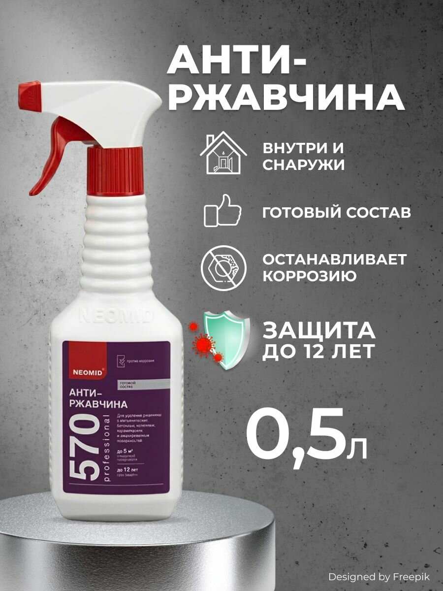 Удалитель ржавчины Неомид 570 Антиржавчина, 0,5 л, Neomid