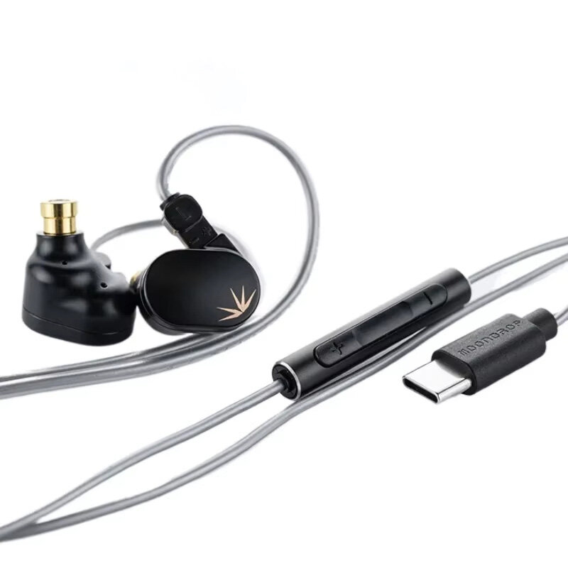 Наушники проводные с микрофоном, USB Type-C, шоколадный, черный матовый