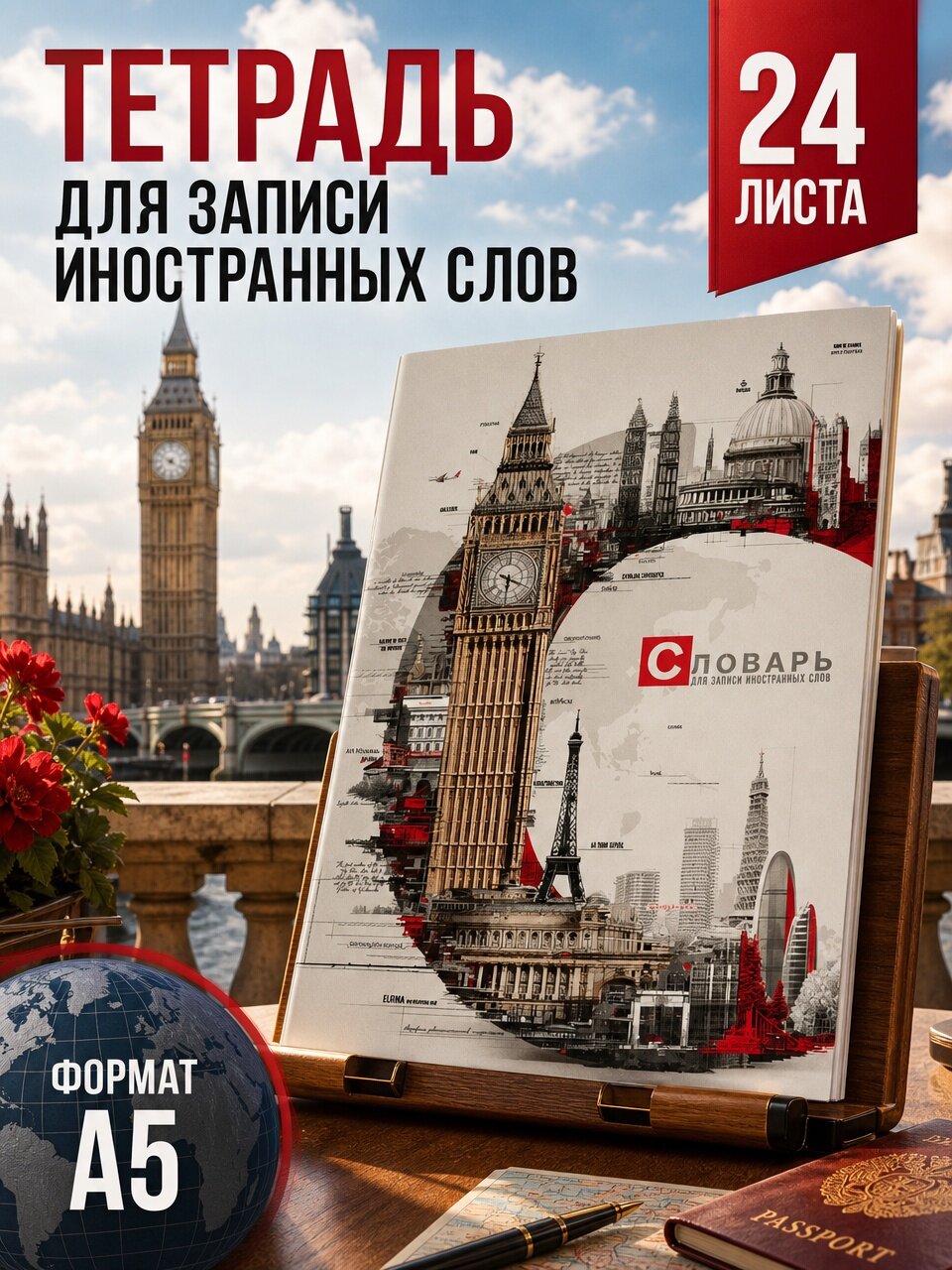 Феникс + Тетрадь для записи иностранных слов "Биг-Бен"