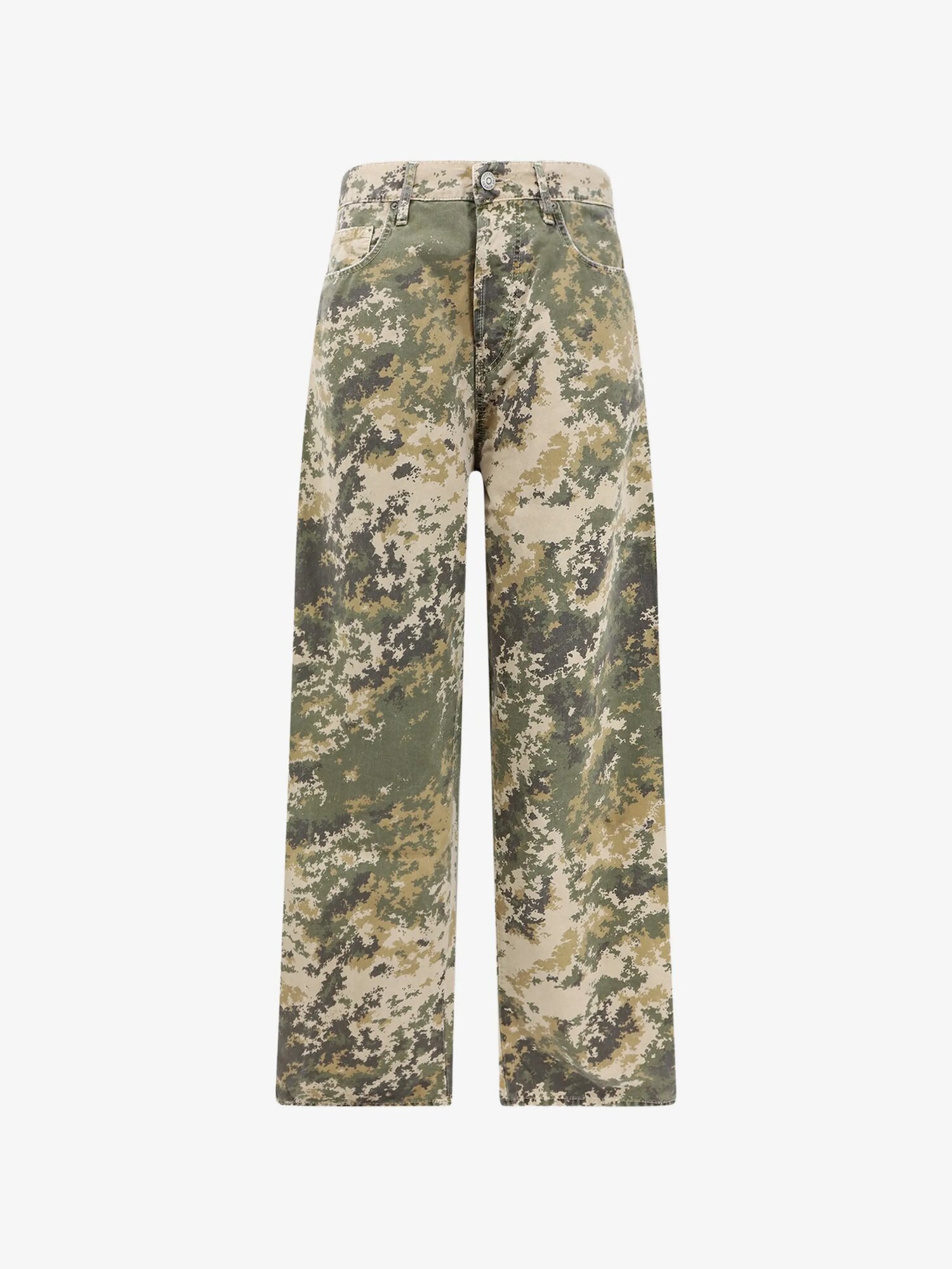 Джинсы NUMERI Camouflage-print straight-leg jeans