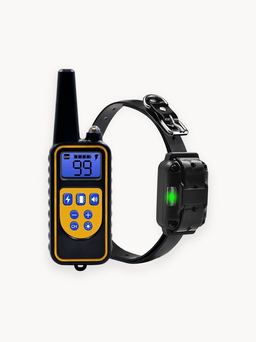 Электронный ошейник для дрессировки, 800м, влагозащищённый, черный