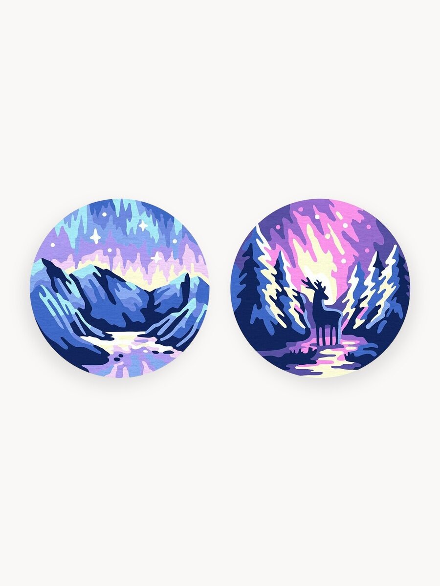 Картина по номерам на магните "фрея" 9х9 см PNBM-018 "Сияние Севера"