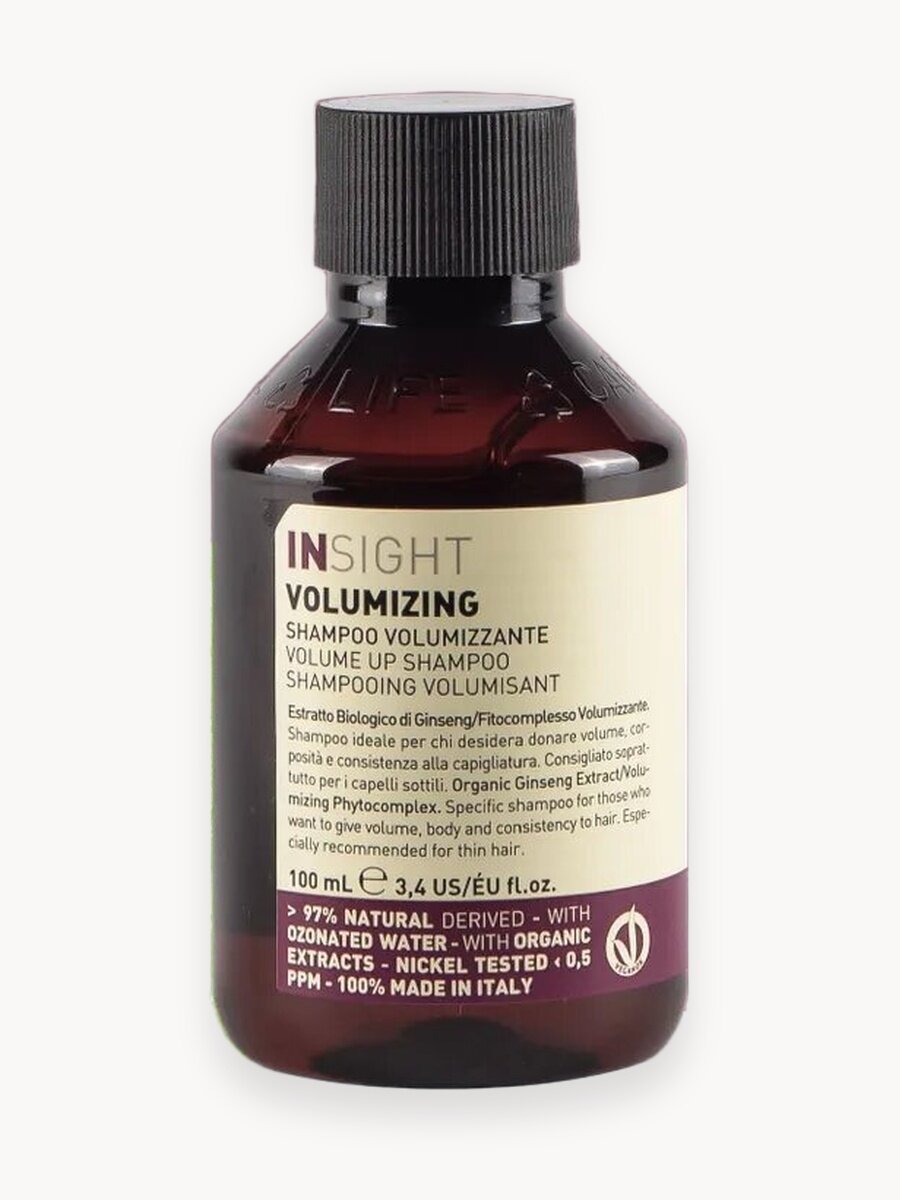 Шампунь для объема тонких волос Insight Professional VOLUMIZING с экстрактом женьшеня, 100 мл