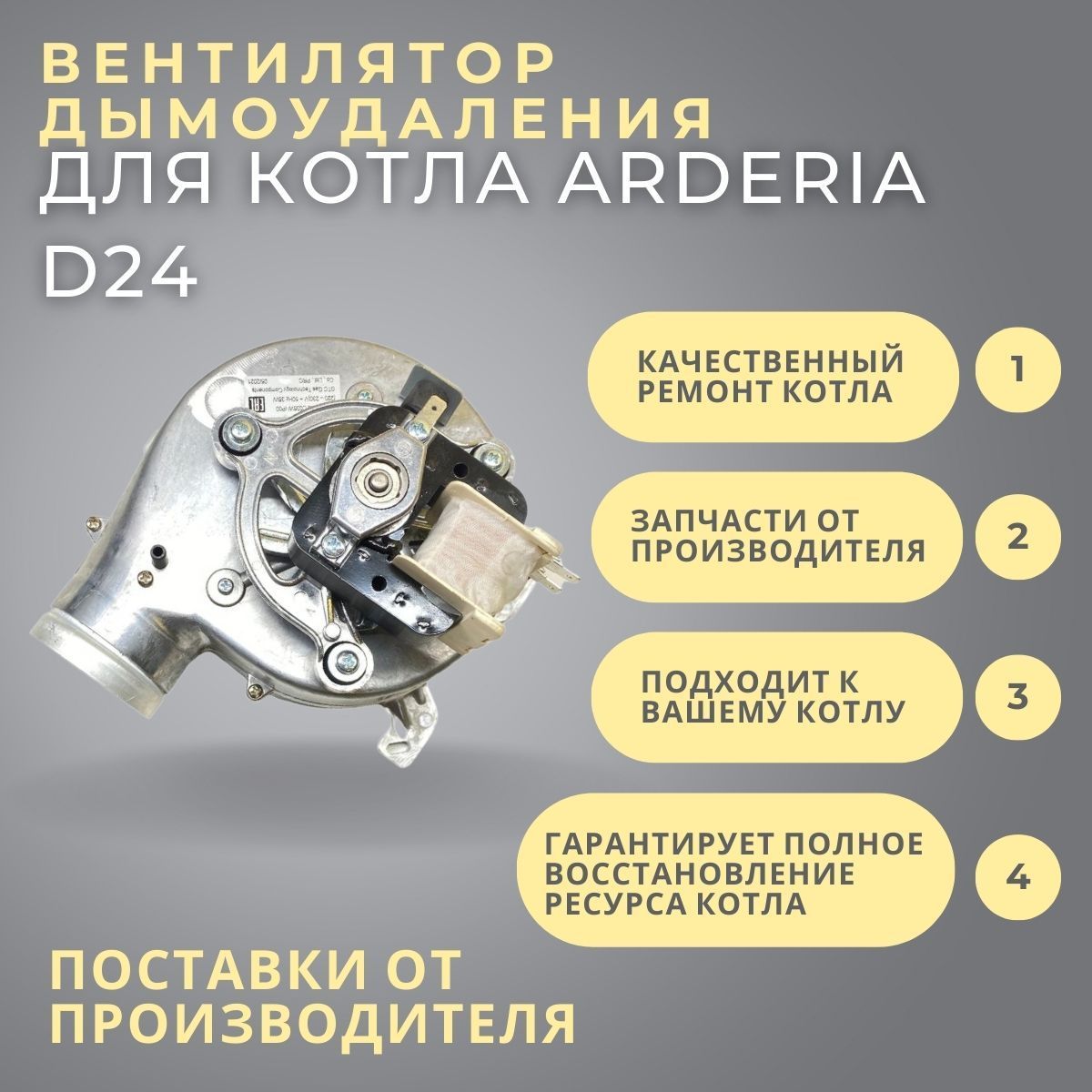 Вентилятор дымоудаления для котла Arderia D24 (ventArderiaD24)