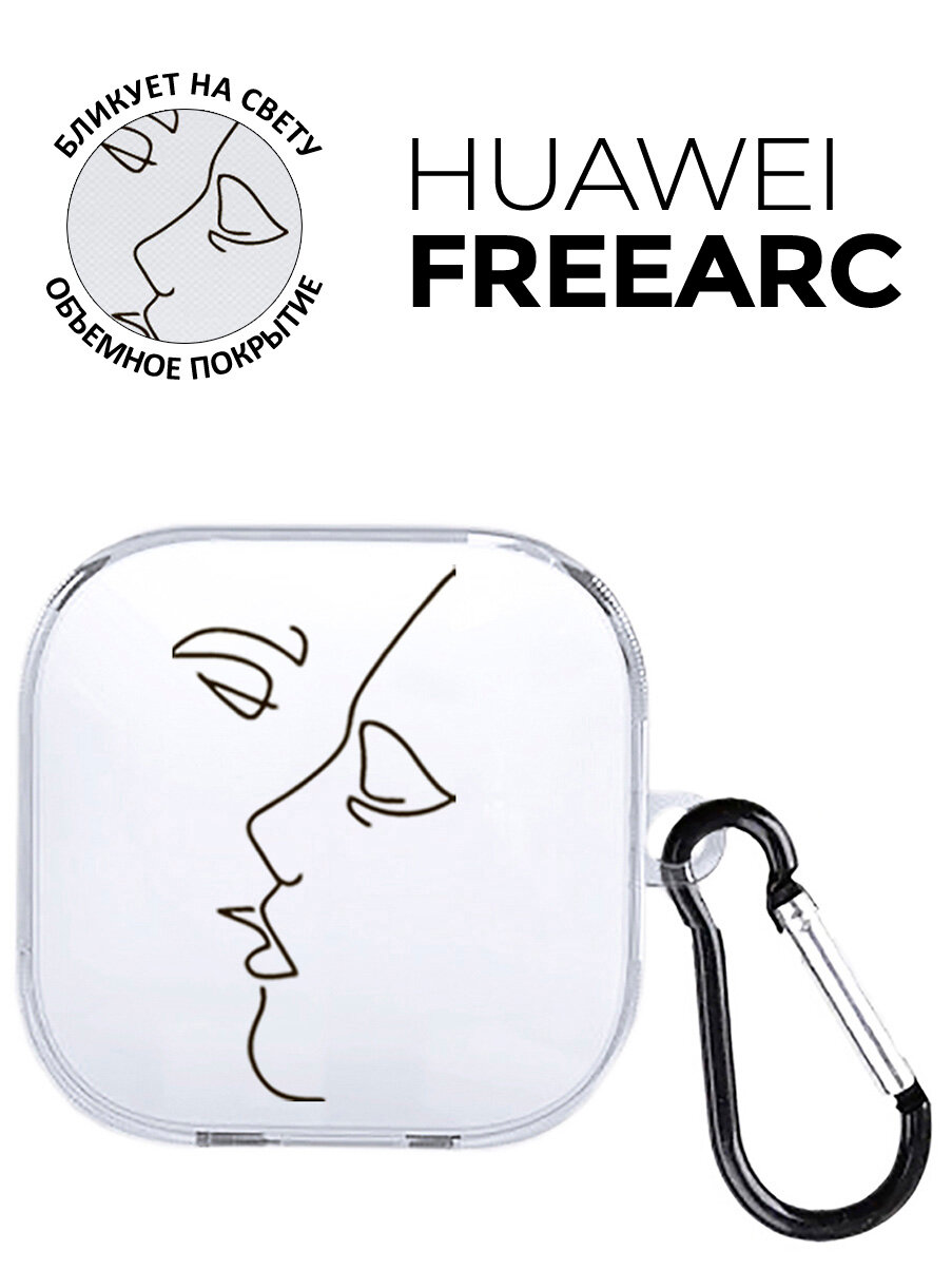 Чехол на Huawei FreeArc с принтом "Faces" прозрачный