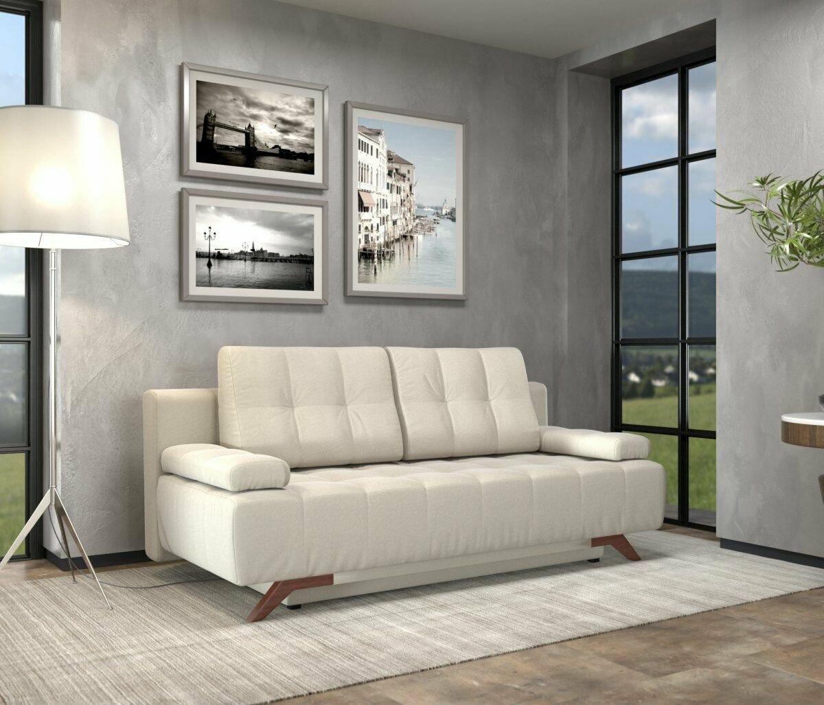 Диван прямой Баден-Баден слоновая кость