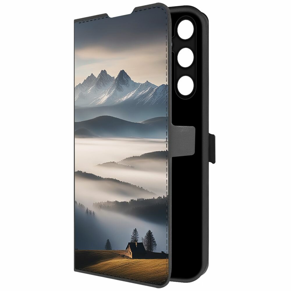 Чехол-книжка Krutoff Eco Book для Samsung Galaxy A55 5G (A556) Туман (черный)