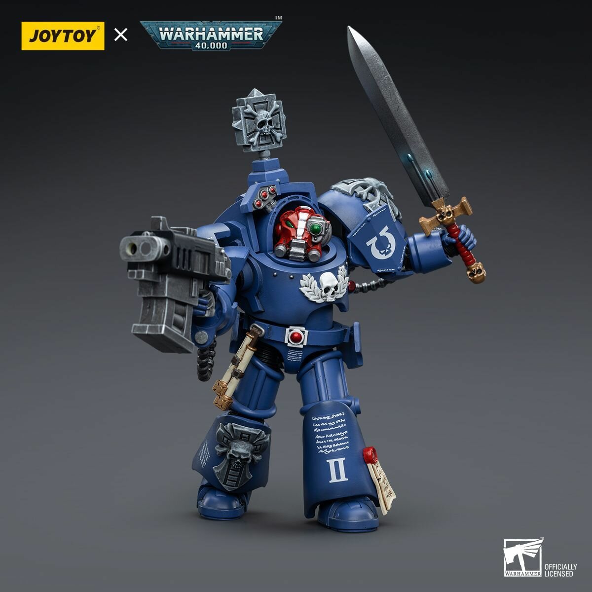 Подвижная фигурка JOYTOY Warhammer 40000 Ultramarines Terminators Sergeant Terconon