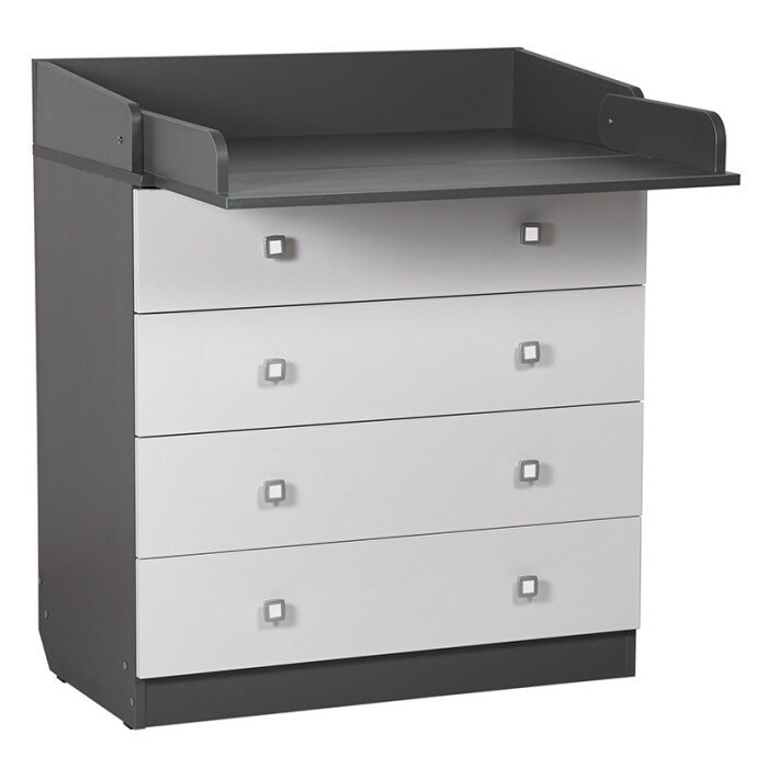 1580 пеленальный (4 ящика) Графит/Белый