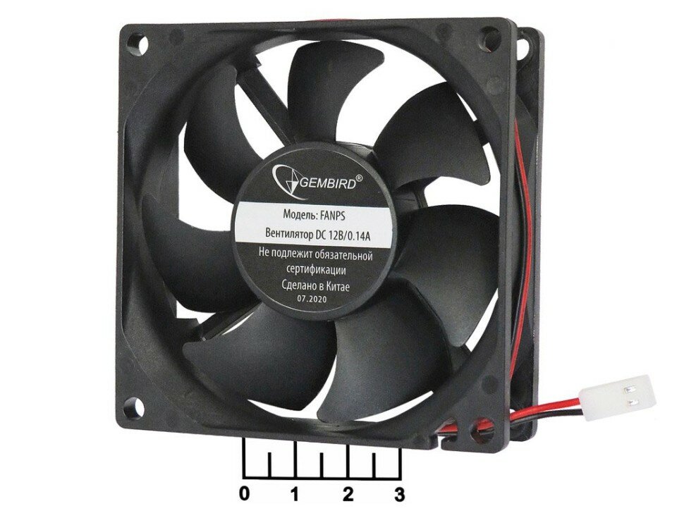 Вентилятор 12V 0.14A 80*80*25мм Fanps Gembird (втулка) (разъем 2pin)