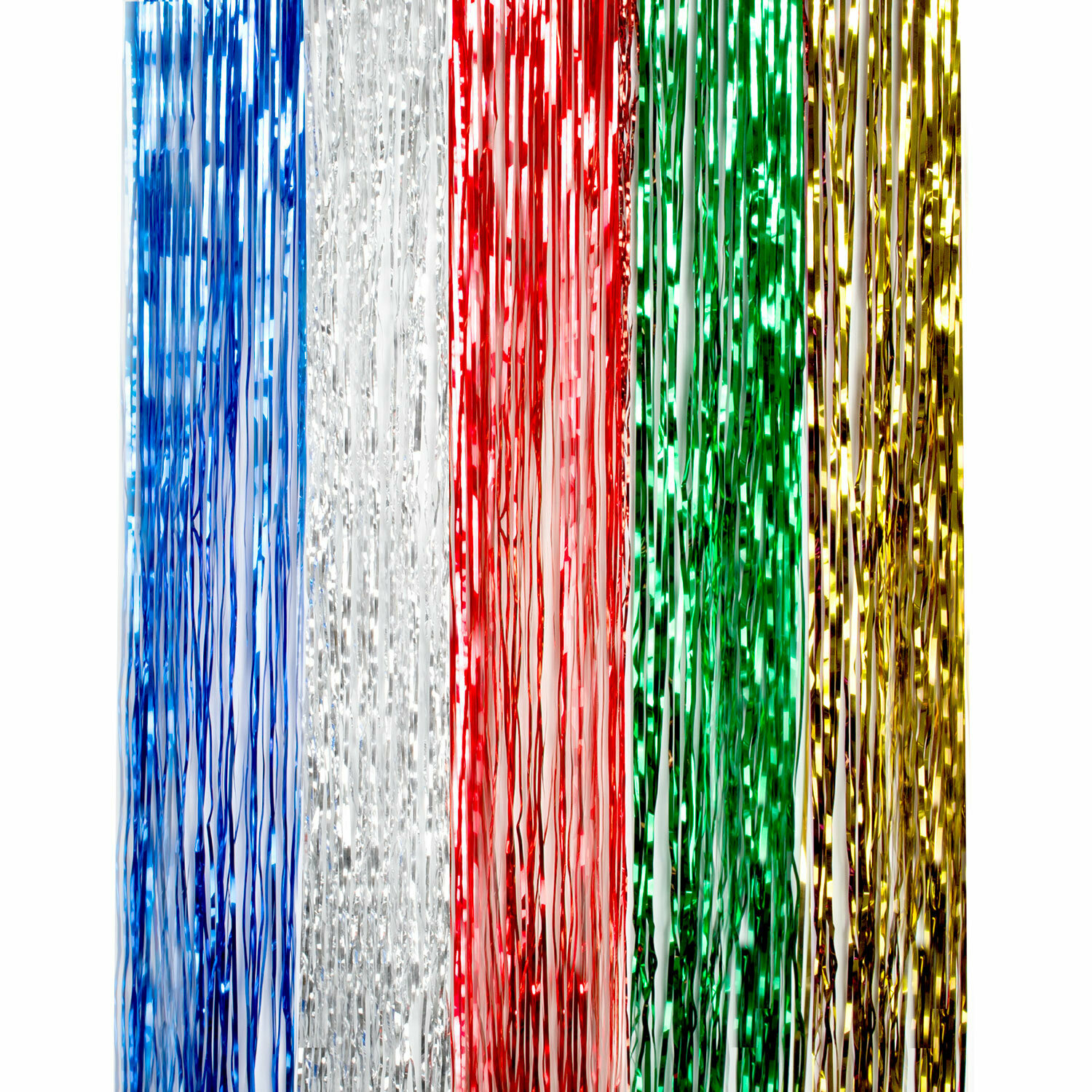 Упаковка 50 шт. Дождик новогодний, ширина 10 см, длина 1,5 м, ассорти 5 цветов, золотая сказка, 592289