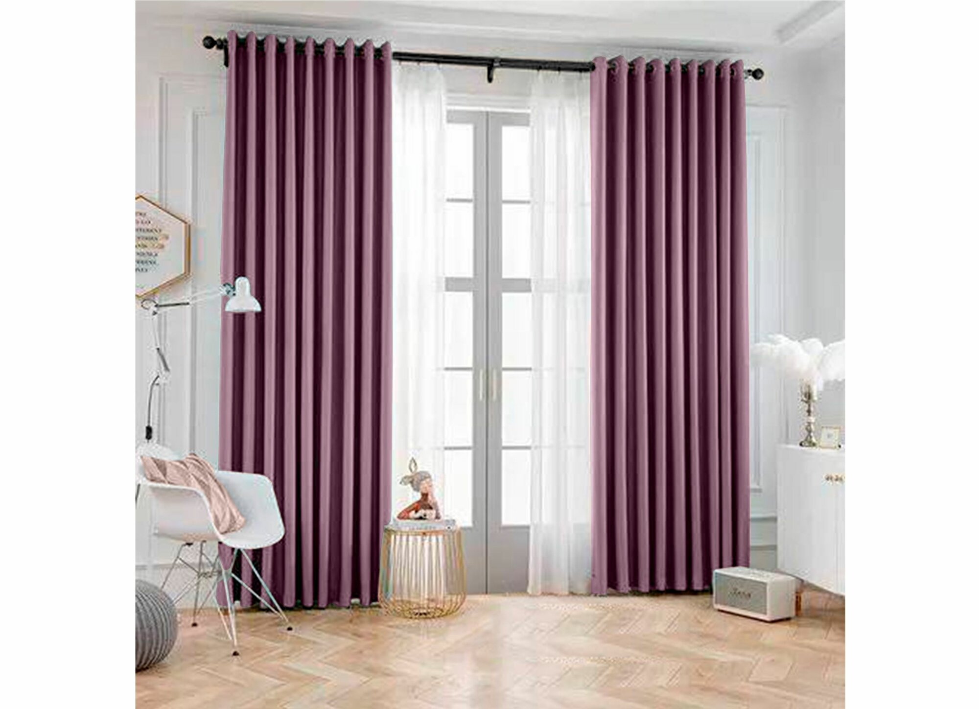 Комплект Штор Софа Хоум Блэкаут/ 300х245 см, Пыльная Роза на люверсах