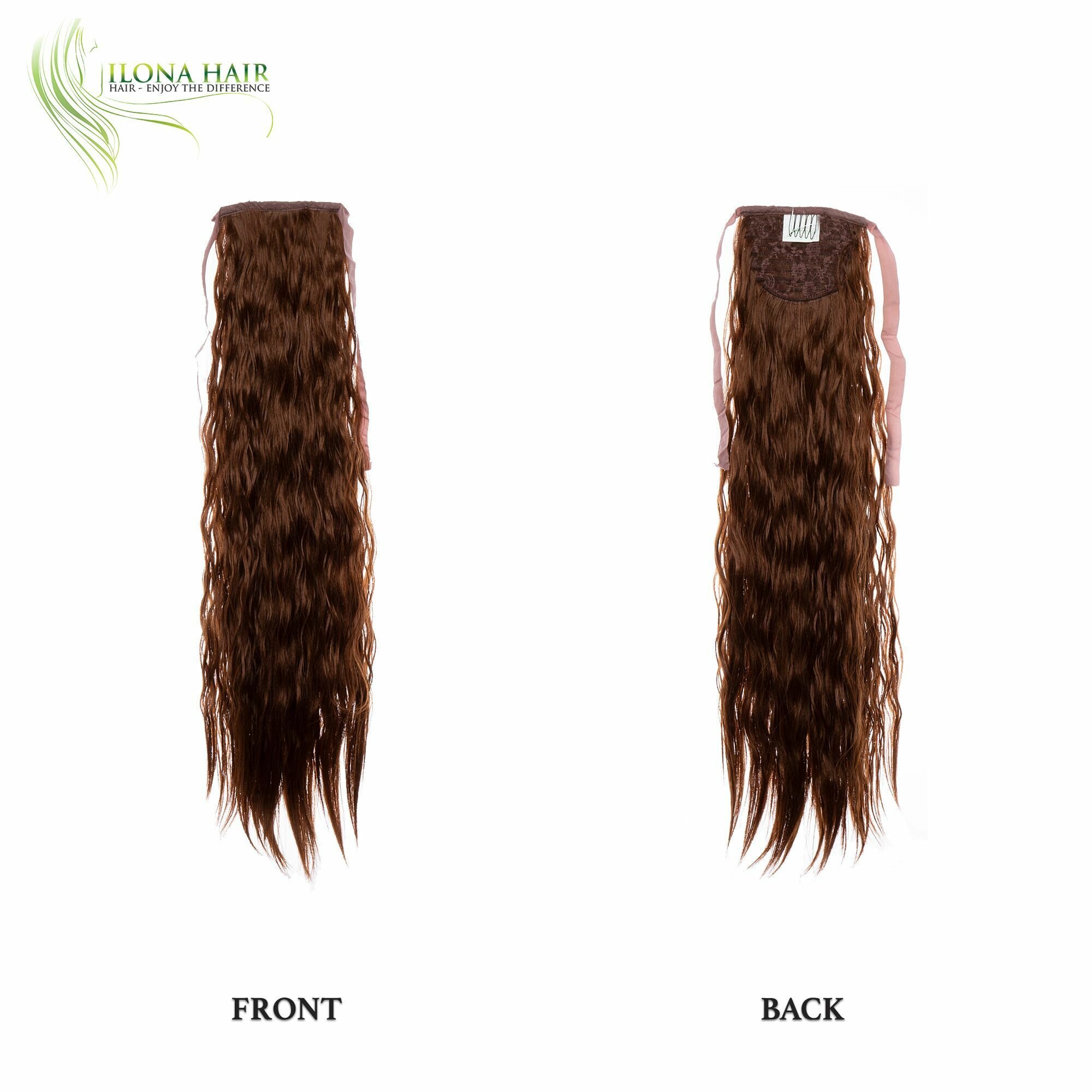 ILONA HAIR Шиньон хвост накладной для волос длинный на лентах 60 см