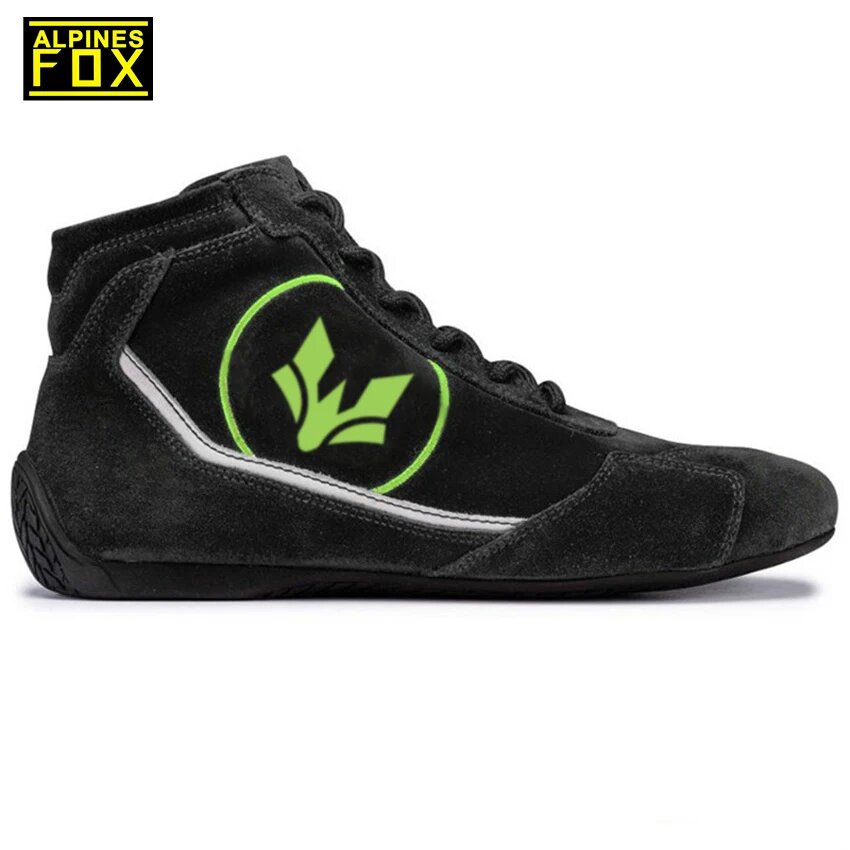 Высококачественная обувь унисекс для каратинга, обувь для автомобиля, мотоцикла, гоночного клуба, упражнения, водонепроницаемая обувь для каратинга, одобренная ФИА 36-46 46, Черный, зеленый