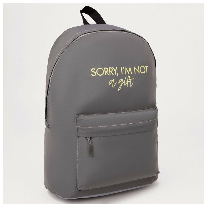 Рюкзак текстильный светоотражающий, Sorry, I'm not a gift, 42 х 30 х 12см