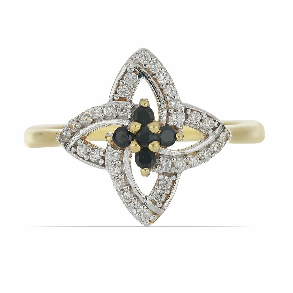 Кольцо, серебро, 925 проба, шпинель, циркон