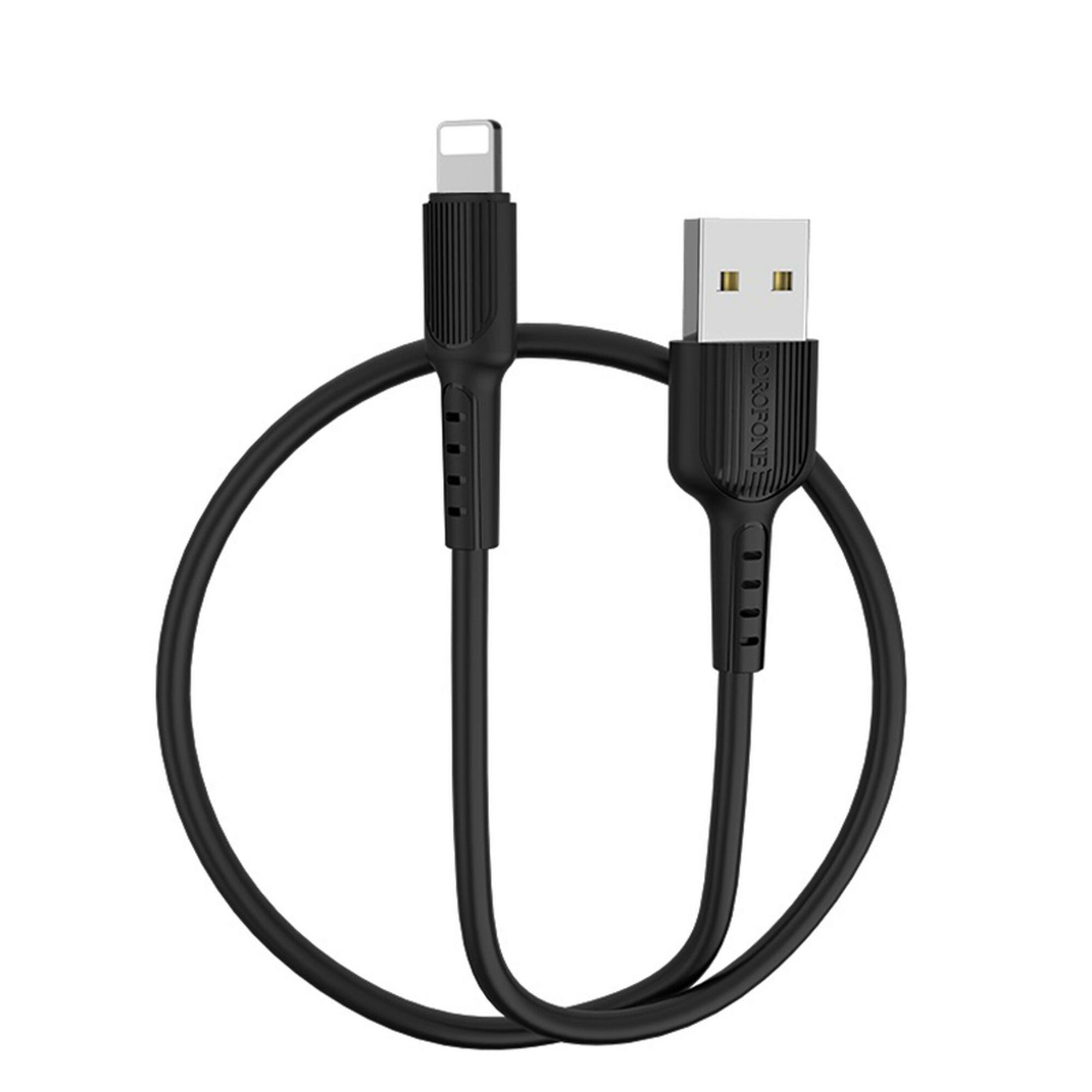 Кабель для iPhone USB - Lightning 1m 2.4A черный Borofone X16 зарядка для Apple