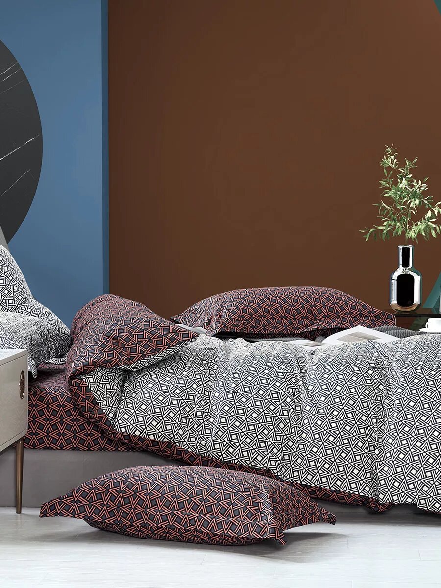 Постельное белье евро 4 наволочки Novella