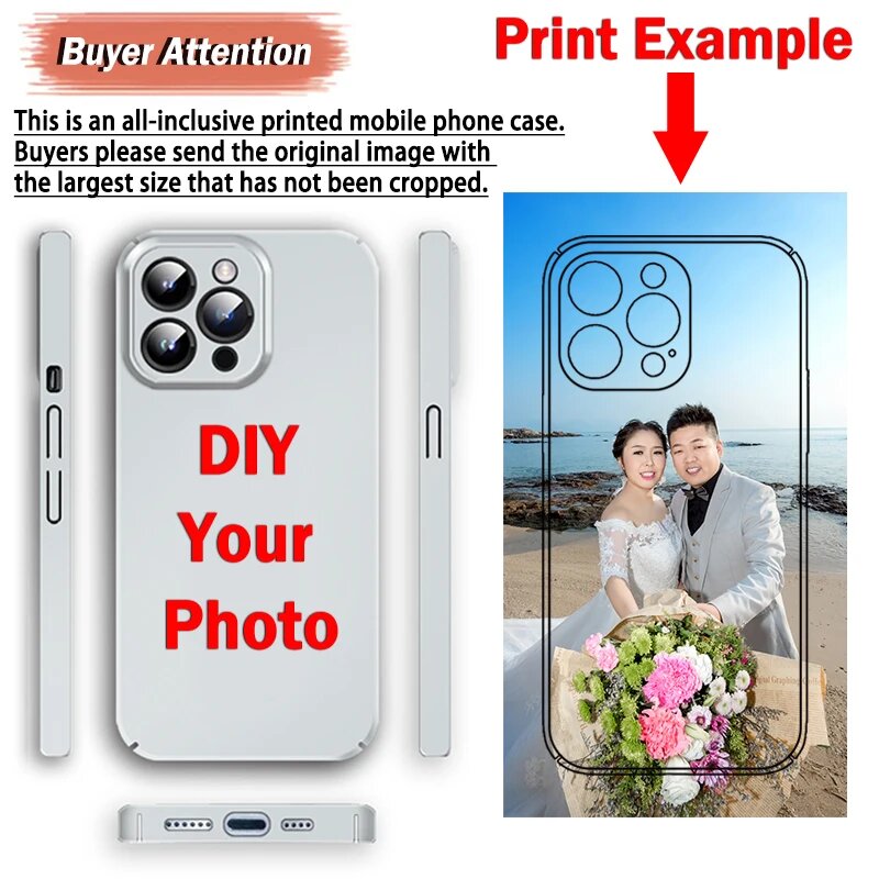 Пластиковые чехлы для фотографий на заказ для iPhone 16, 13, 15, 11, 13, 12 Plus Mini XS 15Pro Pro Max SE 2020 2022, твердая обложка с боковой печатью For iPhone 16 ProMax