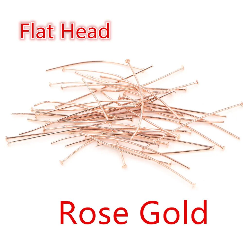Шпильки Flat-Rose Gold 50mm для бижутерии, 200 шт