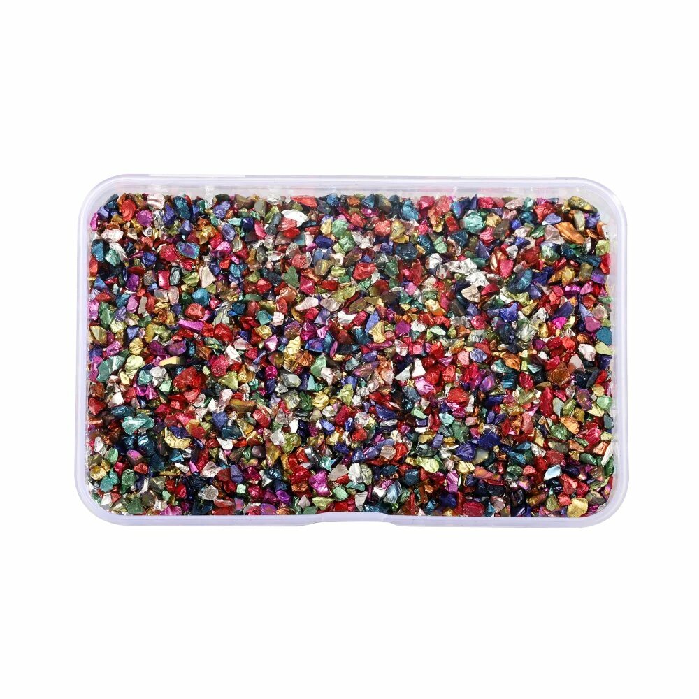 Измельченные стеклянные камни Mixed, 30г для эпоксидной смолы