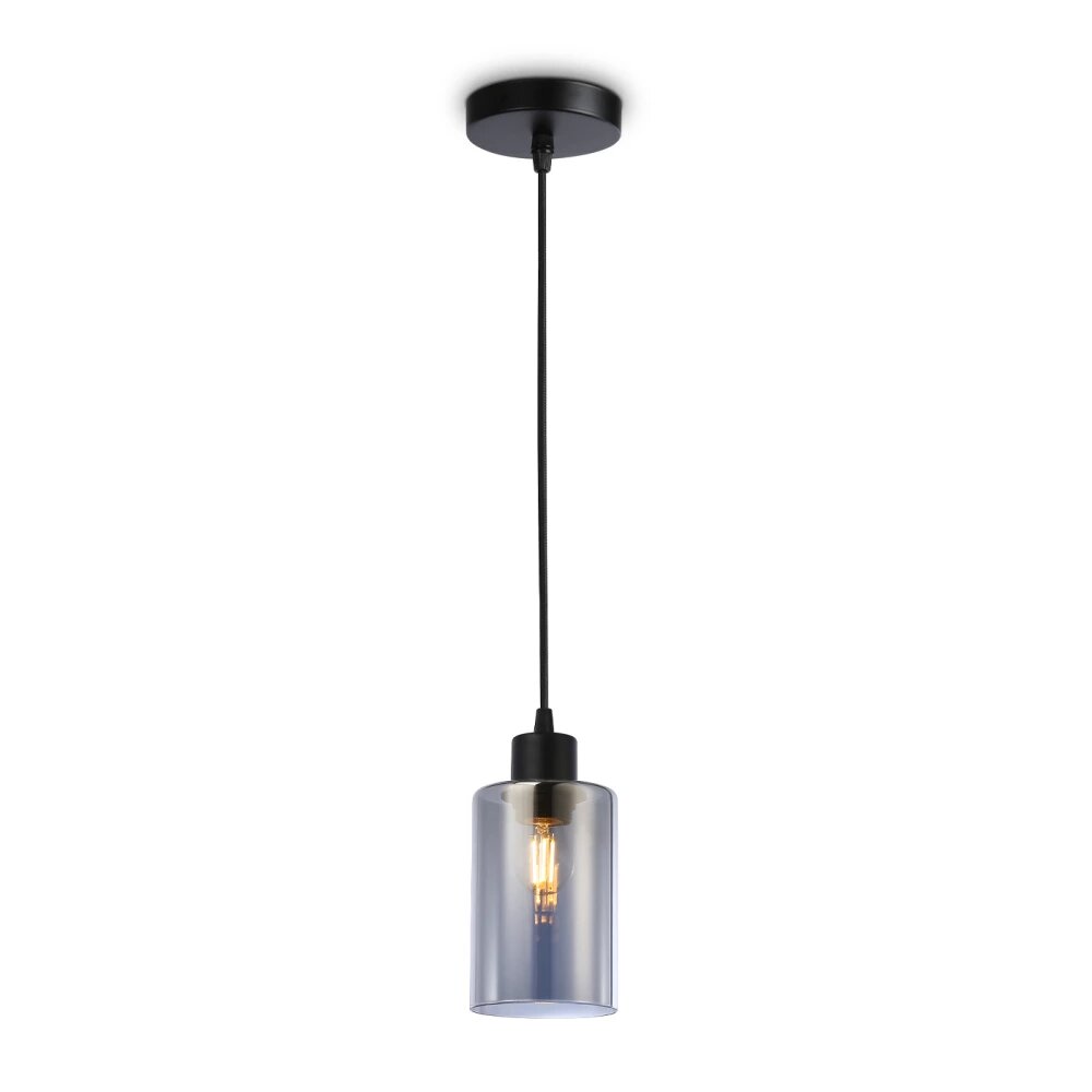 Подвесной светильник в стиле лофт TR3695 BK/SM черный/дымчатый E27 max 40W D100*1000
