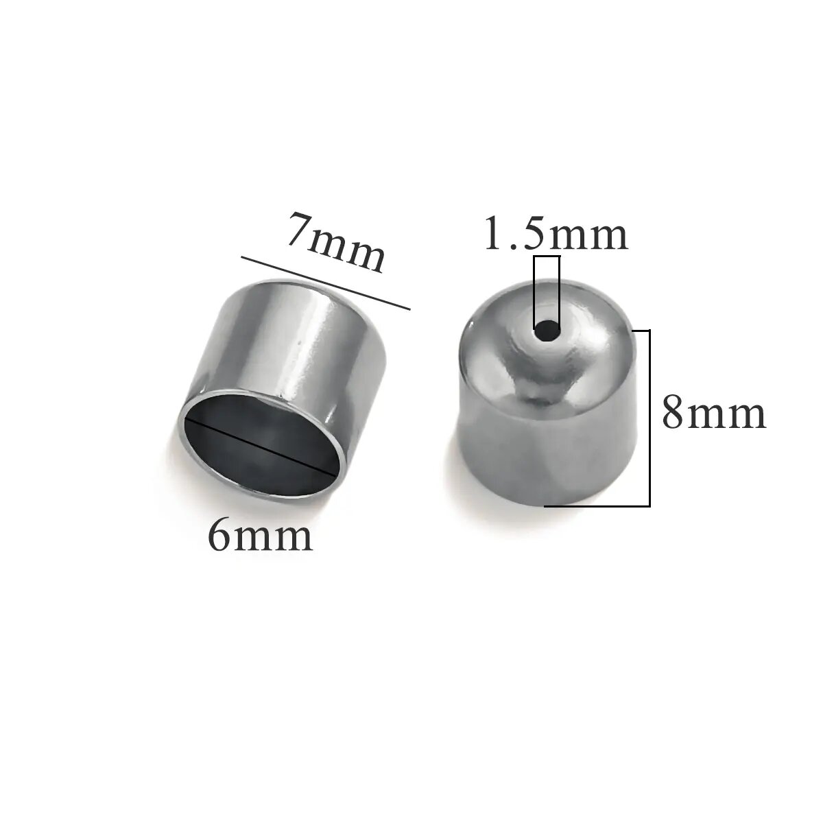 Заглушки для шнура из нержавеющей стали, цвет Steel, отверстие 6.0mm