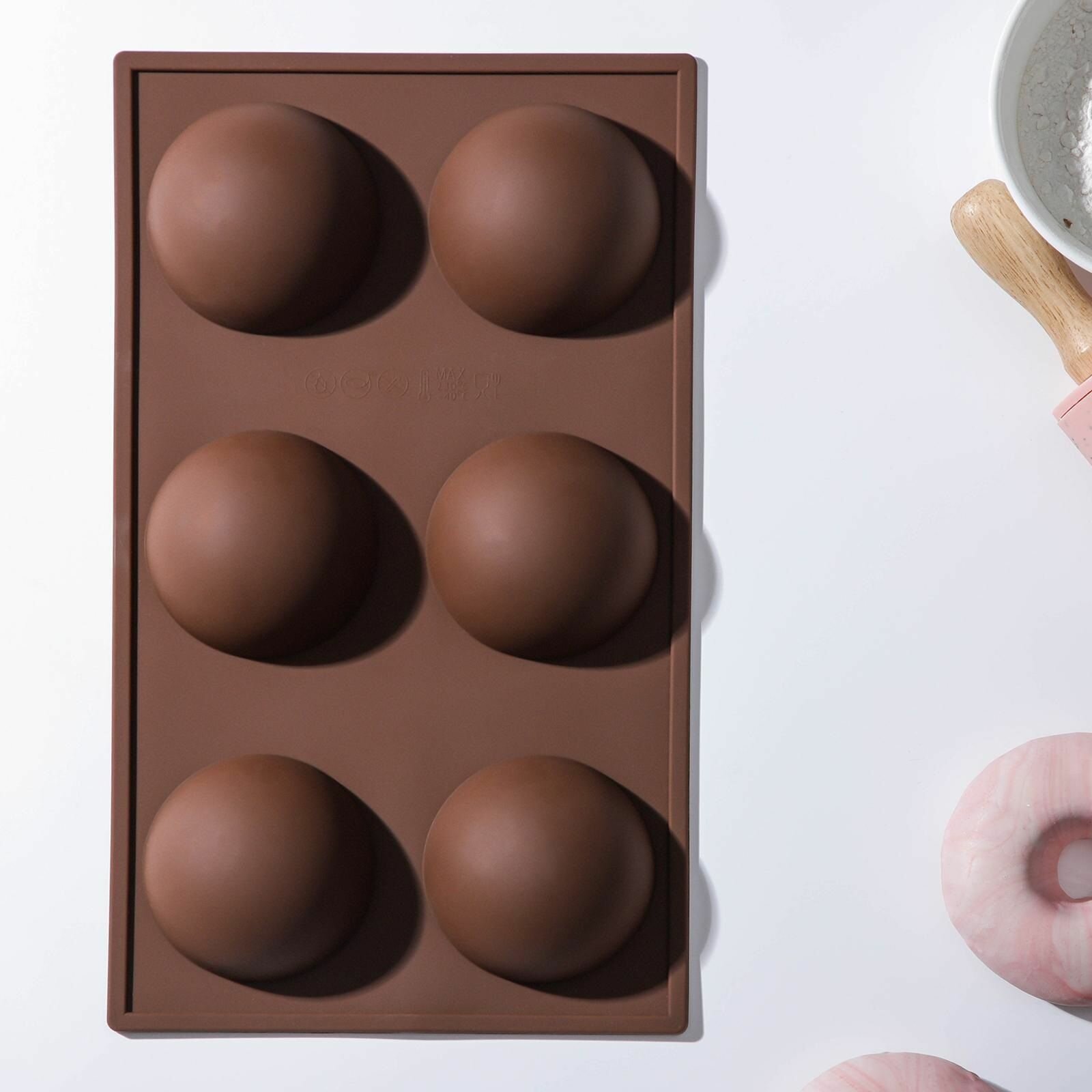 Форма для выпечки "Полусфера", силикон, d- 7см, h- 3,5см, количество ячеек 6шт