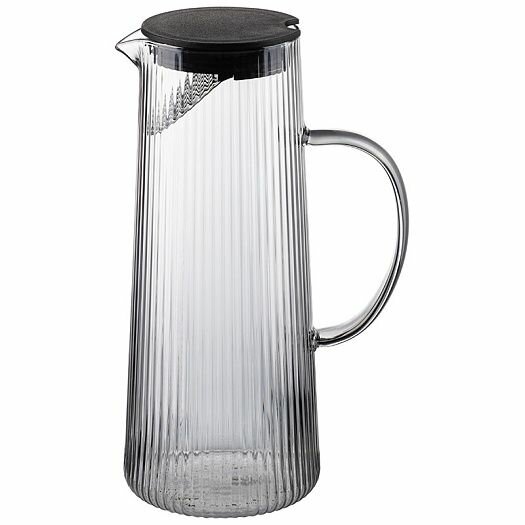 Кувшин AROMA 1,2 л из цветного боросиликатного рельефного стекла с крышкой-фильтром из полипропилена (106482)