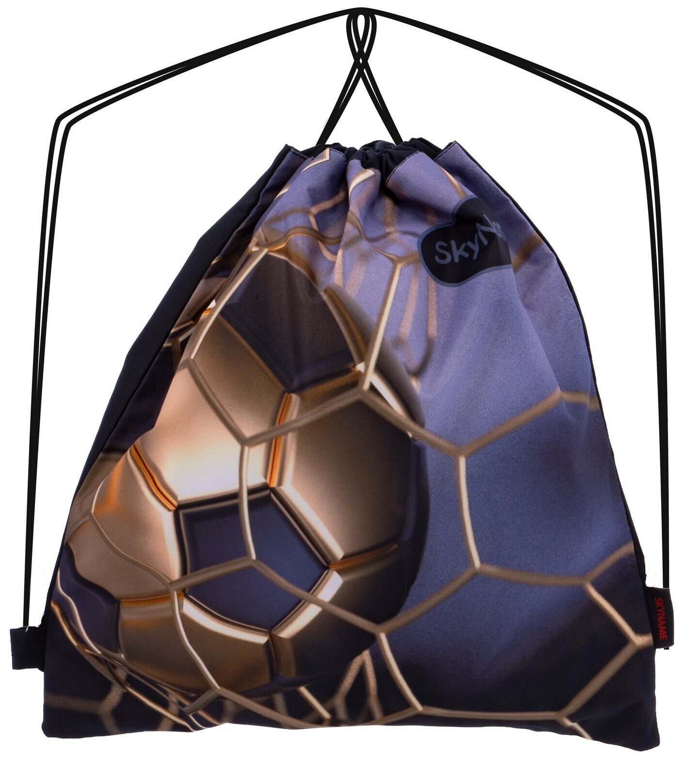 Мешок для обуви школьный для мальчика увеличенного размера 45 х 40 см с лямками из шнурков