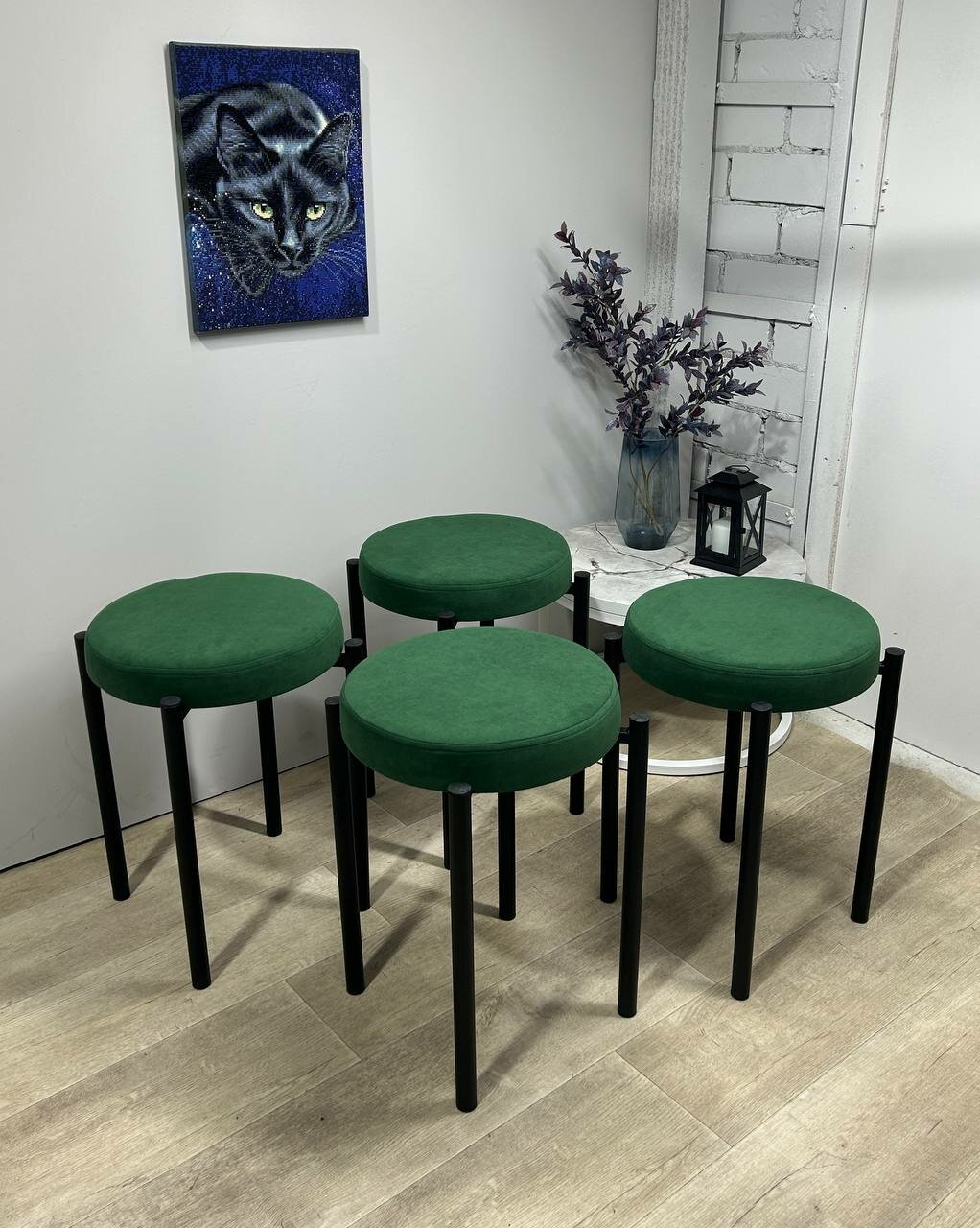 Табуреты Dream Forest, 4 шт, велюр, металл, максимальная нагрузка 150кг