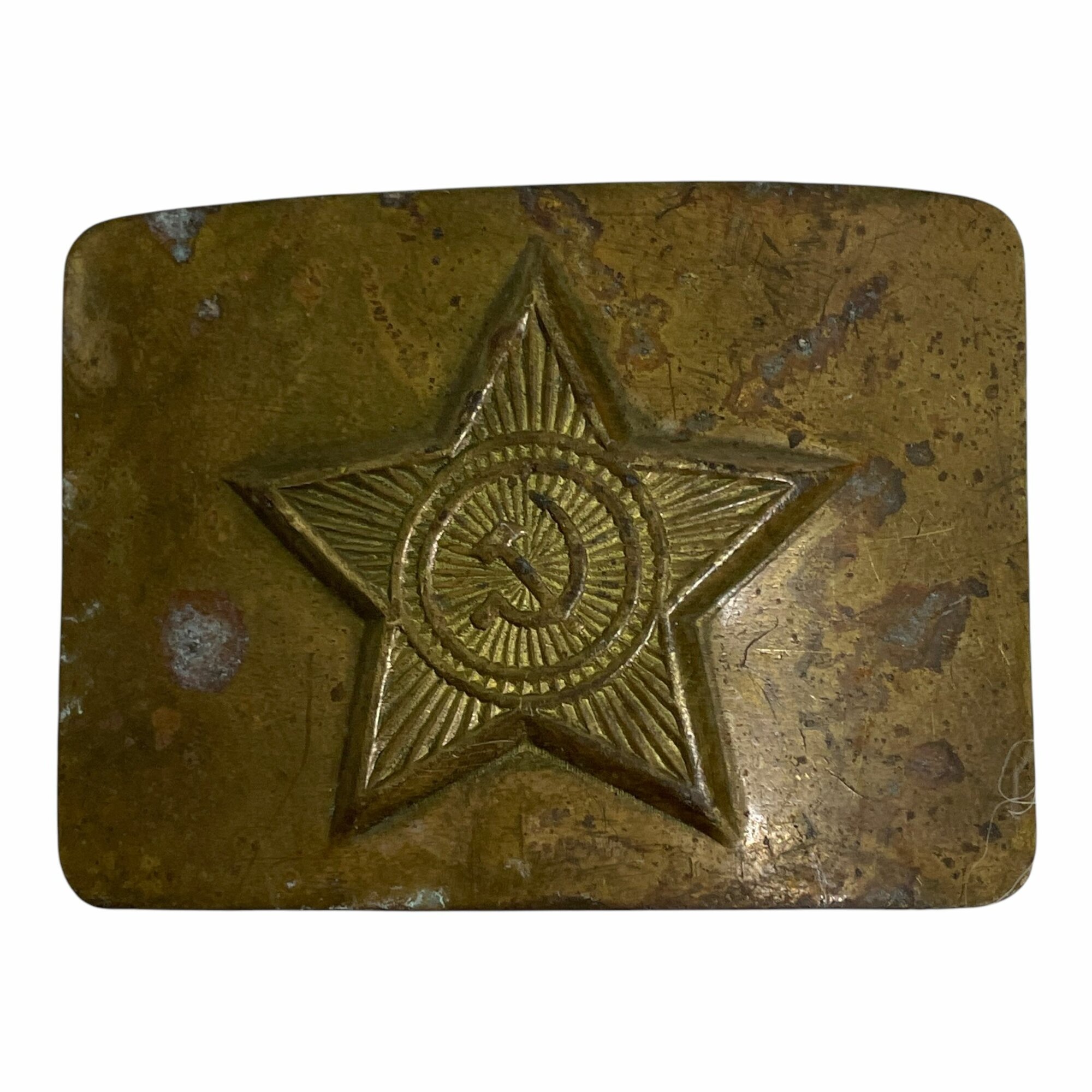 Советская винтажная латунная пряжка-бляха. Сделано в СССР