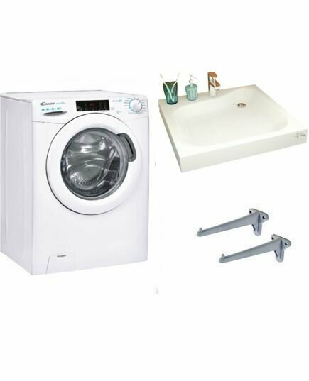 Candy smart pro CSO34 106T1/2-07 (с паром) и раковина над стиральной машиной Blues 50