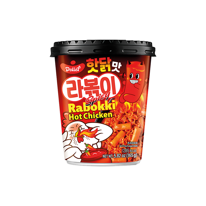 Рисовые палочки DELIEF с лапшой Рапокки со вкусом острой курицы 165 г, Южная Корея