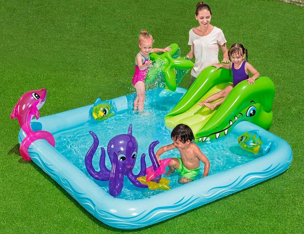 Надувной игровой центр Аквариум с брызгалкой, 239х206х86 см, от 2 лет, BestWay, 53052
