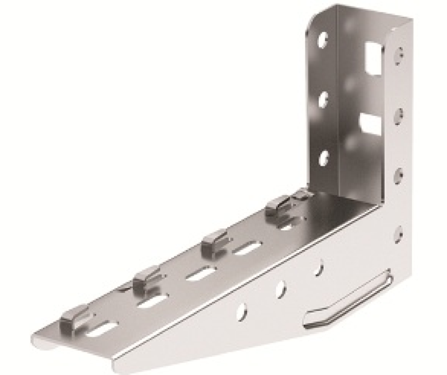 Консоль для кабельных лотков DKC / ДКС ML FC34106 с опорой для безвинтового монтажа, оцинкованная стальная, длина основания 150мм / крепеж