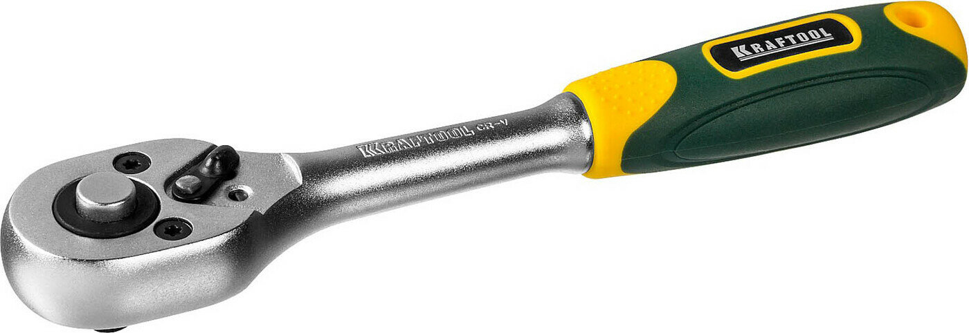 Трещотка для торцовых головок KRAFTOOL 1/4", 72 зубца, Cr-V сталь,