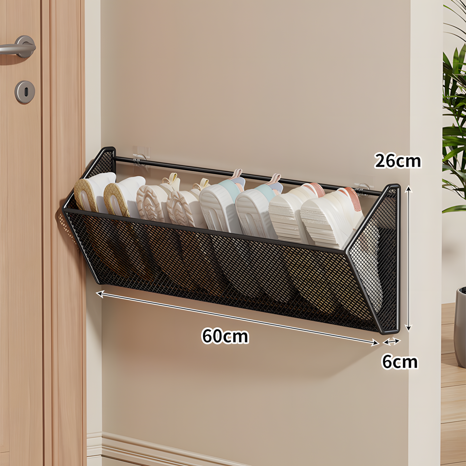 IKEA Обувница, Металл, Бесшовный крючок, настенная, Влагостойкая обувница, 60х6х26 см