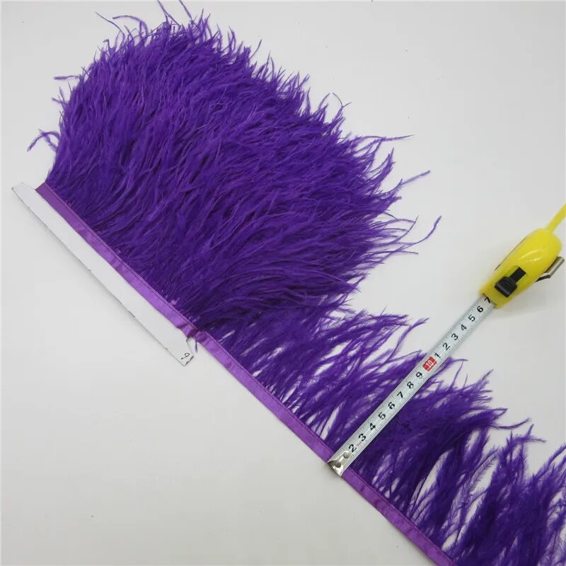 Лента из страусиных перьев YOYUE 10 ярдов Фиолетовый, 2 yards, фиолетовый