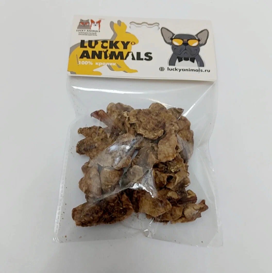 Лакомство Lucky Animals, говяжье лёгкое темное, для всех собак, 200 гр, 1 уп